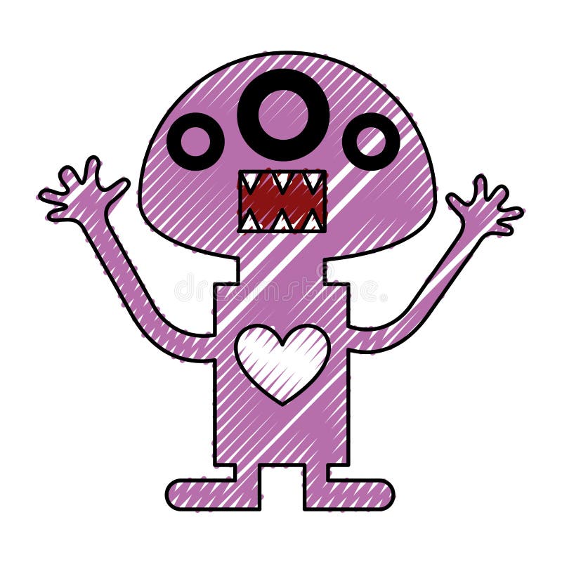 Funny Monster Character Icon Stock Vector - Illustration of beast ...