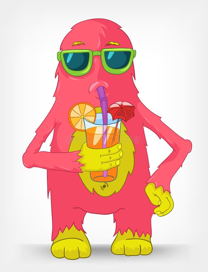 Alcohol monster stock illustration. Illustration of hand - 87450726