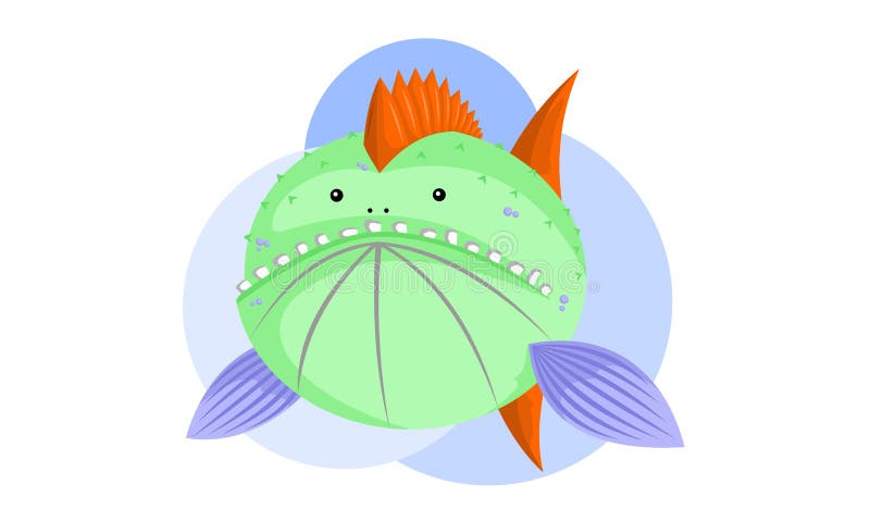 Funny monster fish stock vector. Illustration of myth - 98156612