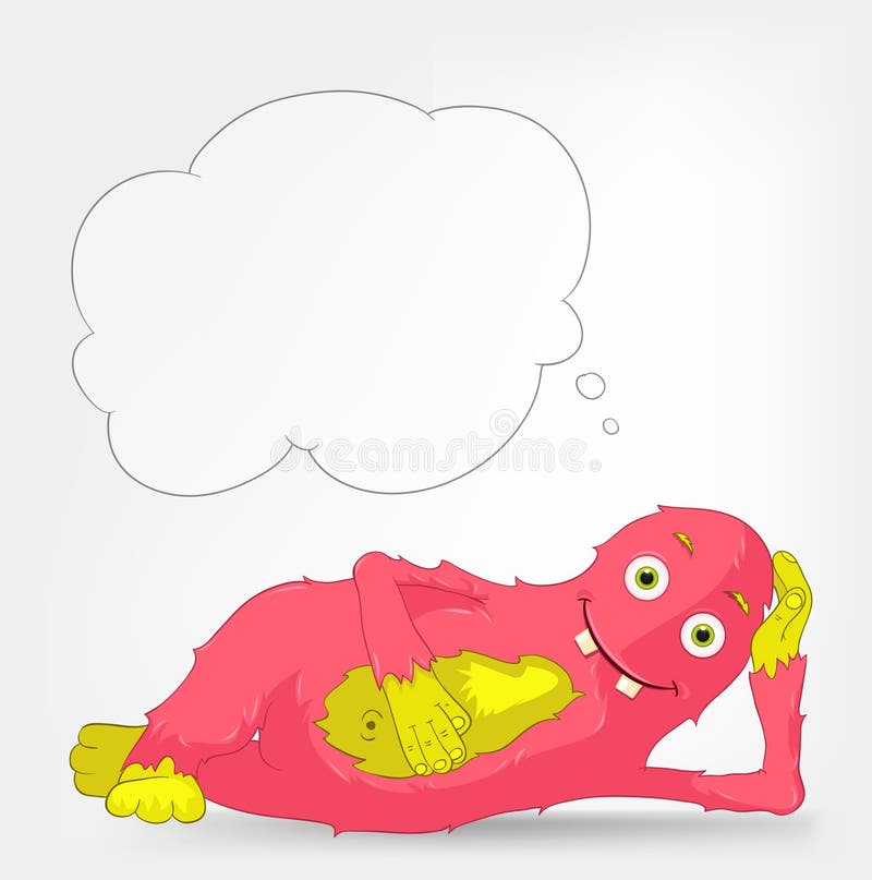 Funny Monster. Relaxation stock vector. Illustration of ideas - 27977766