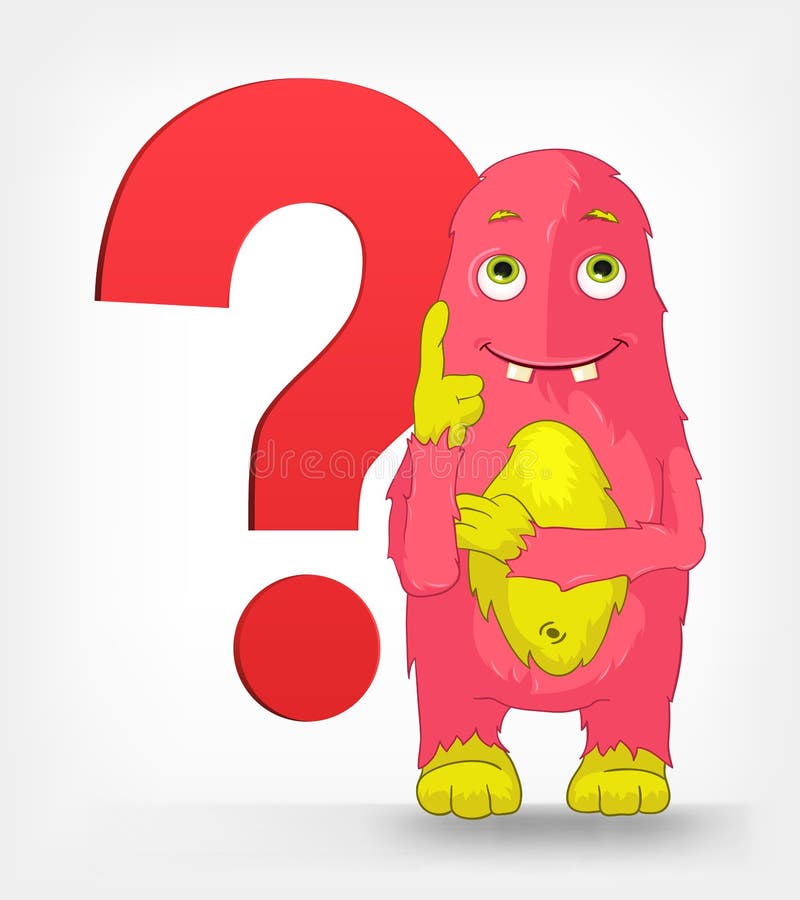Funny Monster. Thinking. stock vector. Illustration of decisions - 27947473