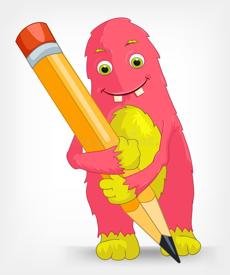 Funny Monster Writer Stock Illustrations – 23 Funny Monster Writer ...