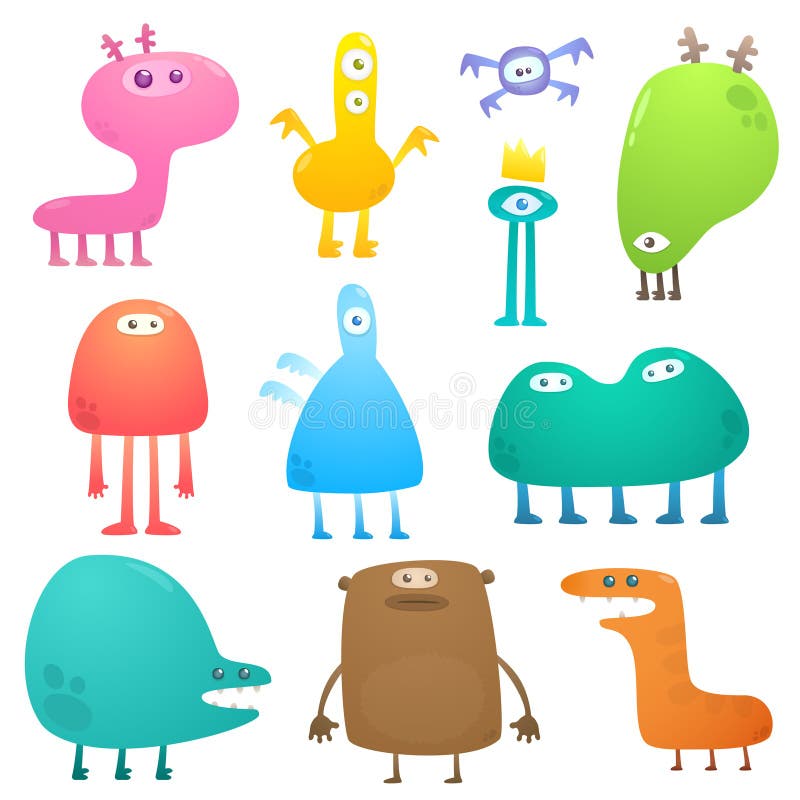 Funny monsters stock vector. Illustration of fantasy - 17693846