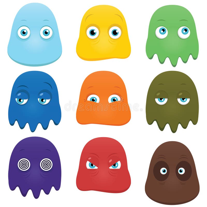 Funny Colorful Cartoon Fluffy Ball Vector Fuzzy Characters Set ...