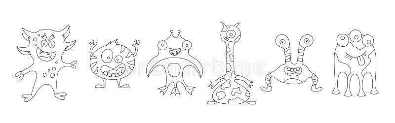 Funny Monsters. Set of Elements in Cartoon Style. Vector Stock Vector ...