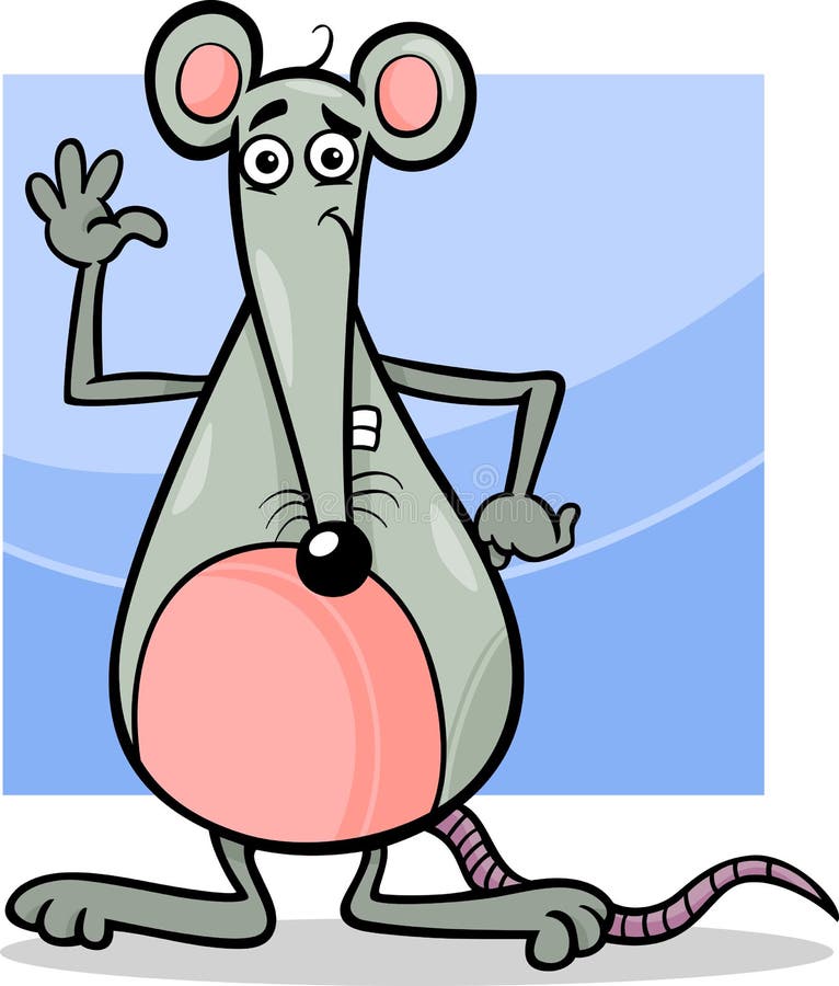 Funny Mouse Cartoon Illustration Stock Vector - Illustration of gray ...
