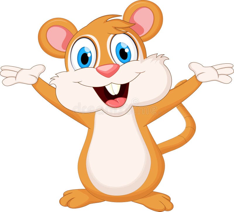 Funny Mouse Cartoon Waving Hand Stock Illustration - Illustration of ...