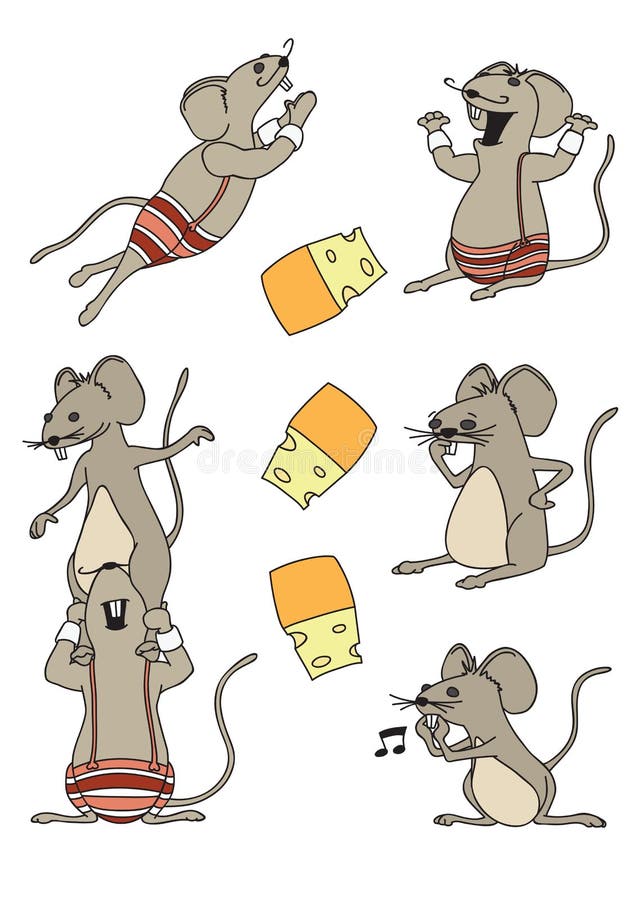Funny mouse collection 1 stock vector. Illustration of whistle - 13778594
