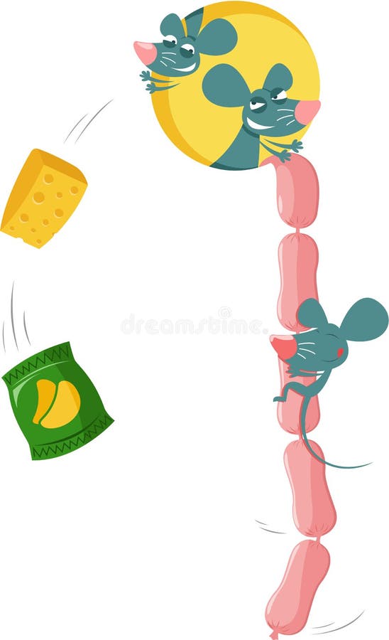 Funny mouse with food stock vector. Illustration of face - 29053843
