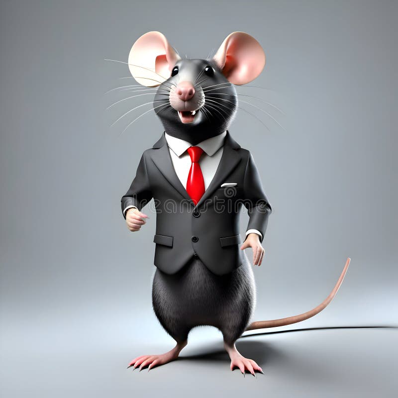 Funny mouse in the suit stock image. Image of hamster - 298074219