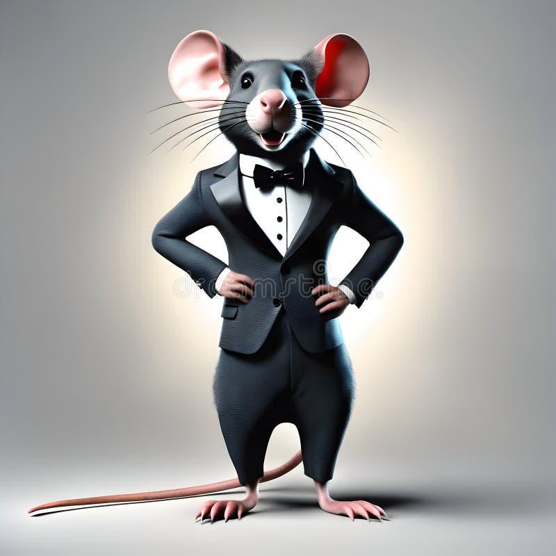 Funny mouse in the suit stock image. Image of nerd, rodent - 298074205