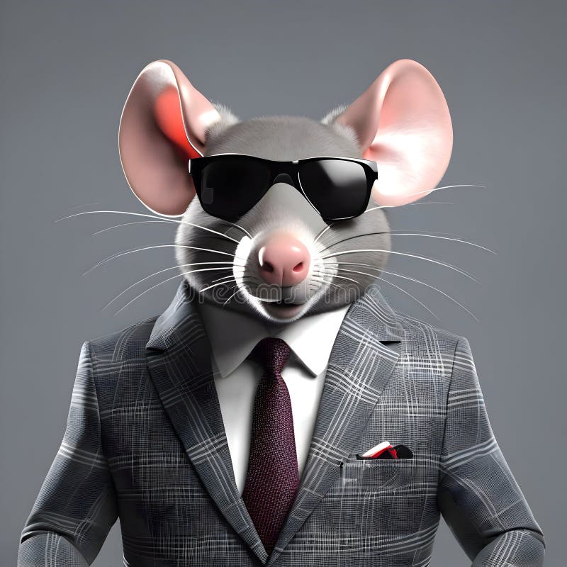 Funny mouse in the suit stock photo. Image of nerd, blue - 298074216