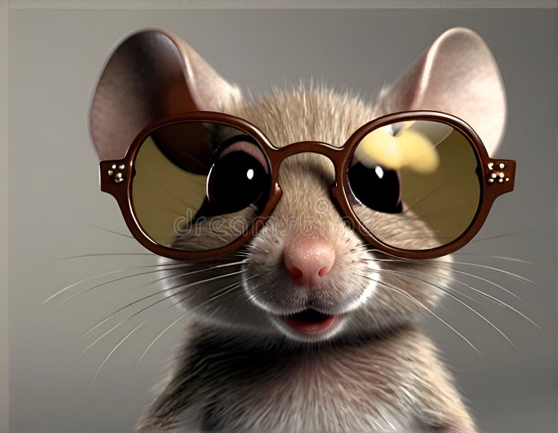 Funny Mouse with the Sunglasses Stock Illustration - Illustration of ...