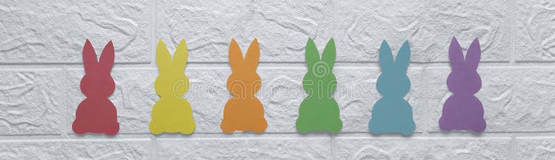 Funny Multi-colored Rabbits on Banner. Header for Site, Articles Stock ...