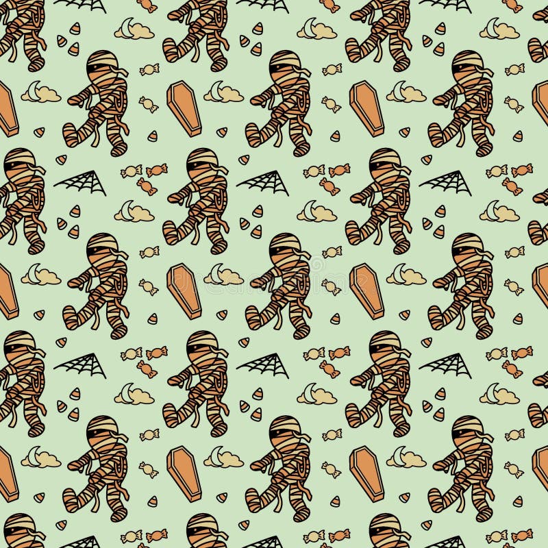 Funny Mummy Drawing, Suitable for Halloween Party, Background Design ...