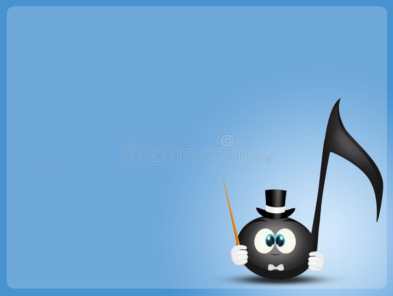 Funny Musical Note Conductor Stock Illustration - Illustration of ...