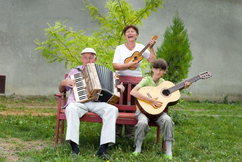 Funny musicians stock image. Image of women, cheerful - 42834019