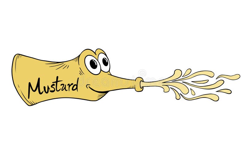 Funny Mustard Bottle Splash Stock Vector - Illustration of cooking ...