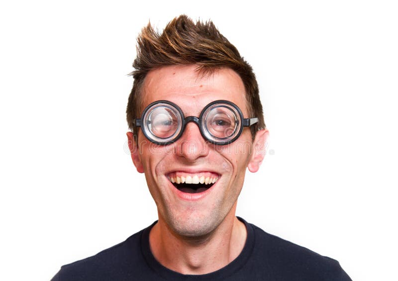 Funny nerd stock photo. Image of male, hair, happy, humor - 25129122