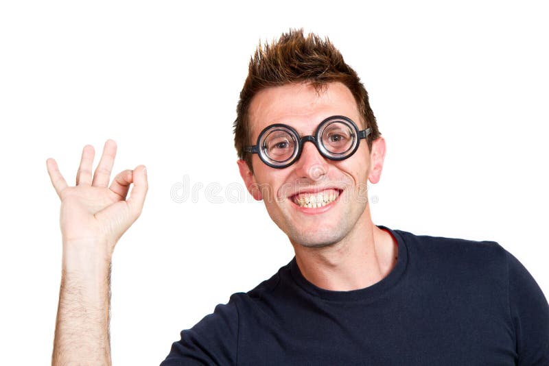 Funny nerd stock photo. Image of male, hair, happy, humor - 25129122