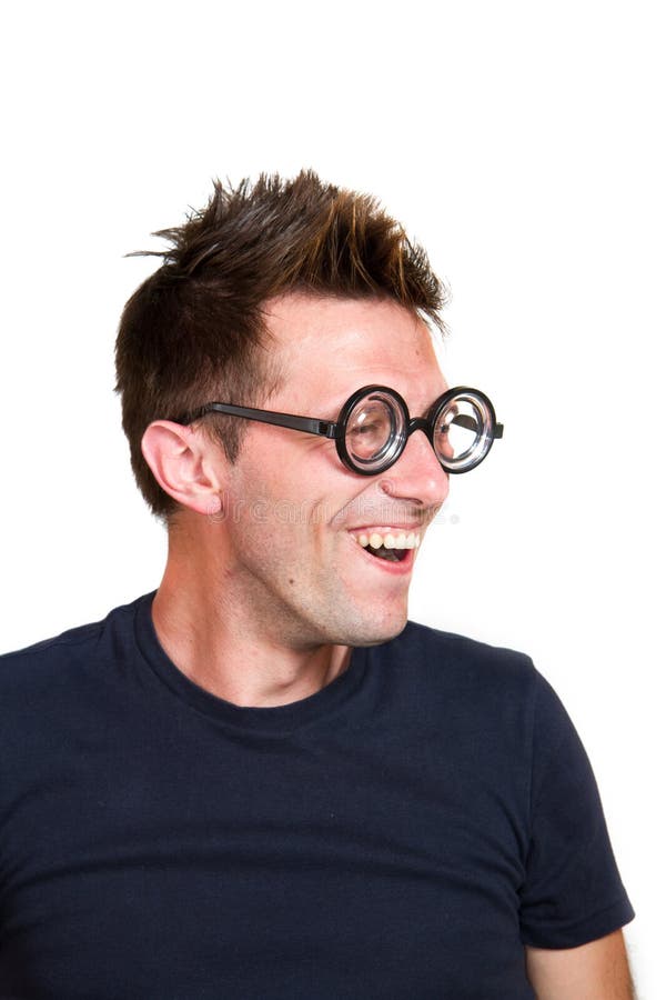 Funny nerd stock photo. Image of male, hair, happy, humor - 25129122