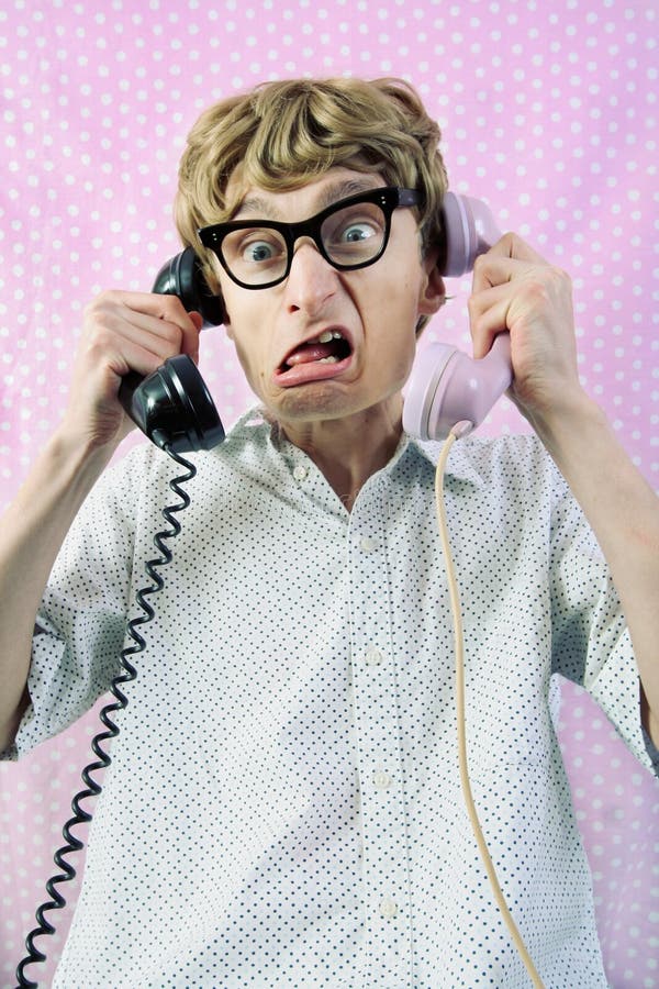 Stressed nerd stock photo. Image of looking, funny, fear - 11069088
