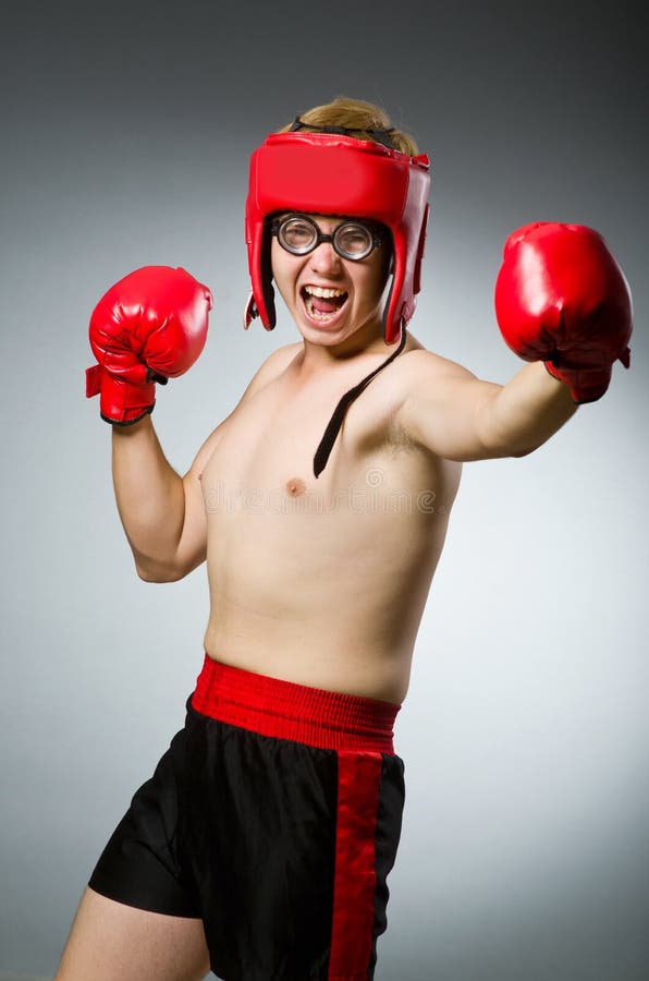 Funny nerd boxer stock photo. Image of glove, kickboxing - 45988544