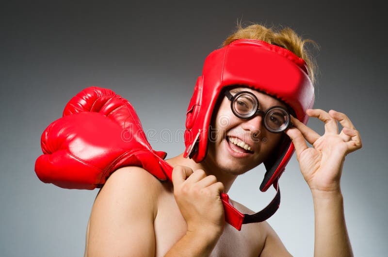 Funny nerd boxer stock photo. Image of hand, exercise - 46991510