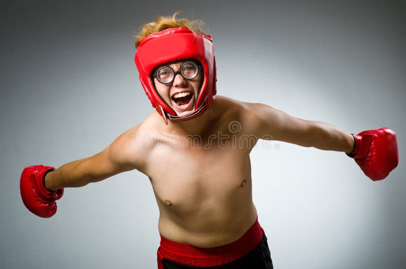 Funny nerd boxer stock photo. Image of fight, healthy - 48207904