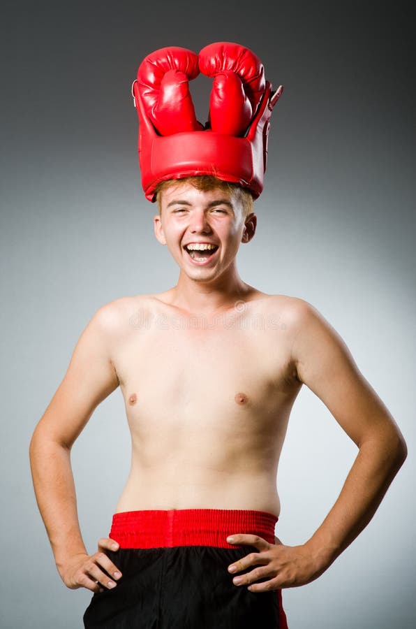 Funny nerd boxer stock photo. Image of aggressive, conflict - 48208084