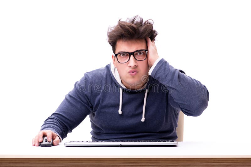 Cyber Security Scared Computer Man Stock Photos - Free & Royalty-Free ...