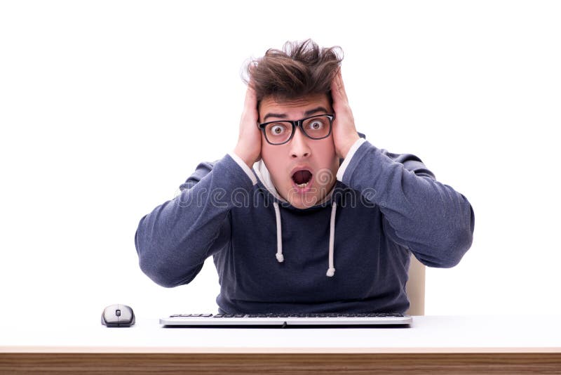 Cyber Security Scared Computer Man Stock Photos - Free & Royalty-Free ...