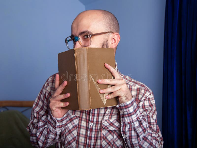 Nerd reading book stock image. Image of geek, nerdy, bookworm - 24143121