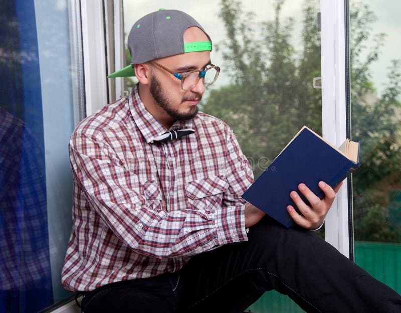 Nerd reading book stock image. Image of geek, nerdy, bookworm - 24143121