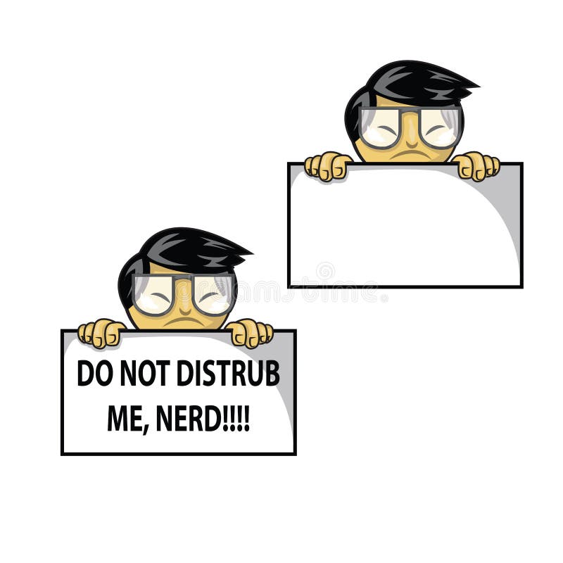 Funny Nerd Geek Boy Cartoon Character Stock Vector - Illustration of ...