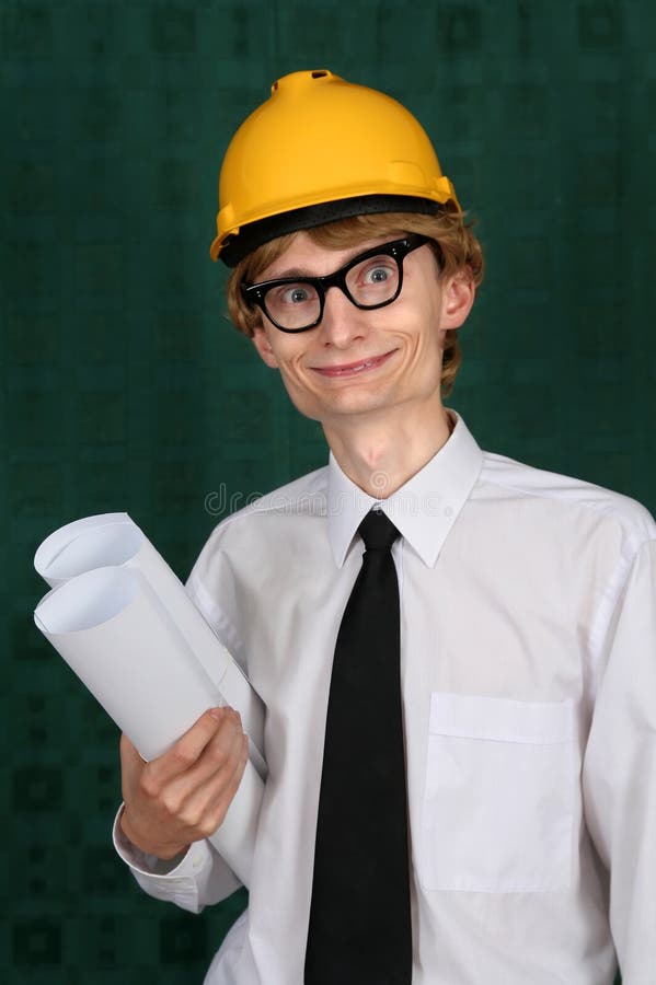 Funny nerdy engineer stock photo. Image of architect, business - 7595654