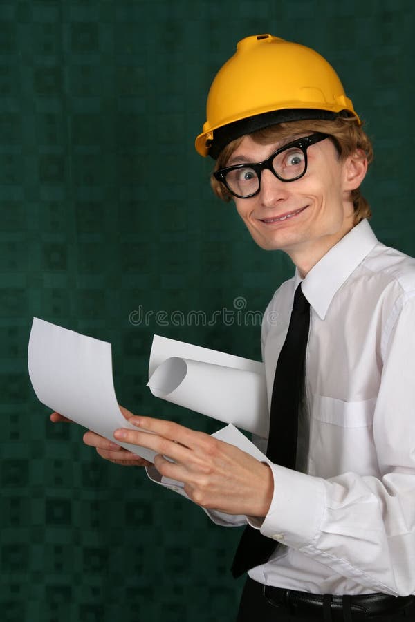 Funny nerdy engineer stock photo. Image of employment - 7595656