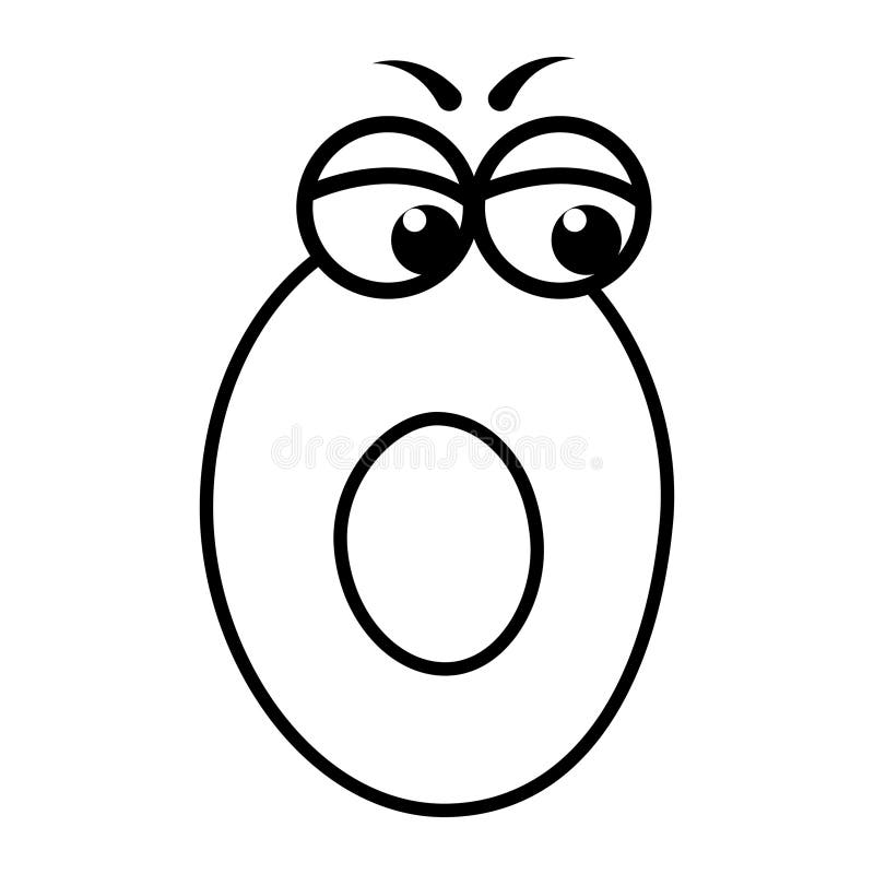 Funny Number Cartoon Characters Vector Illustration. for Kids Coloring ...