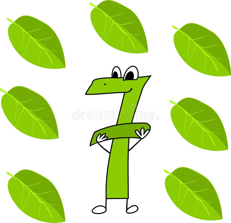 Funny number seven stock vector. Illustration of design - 50119652