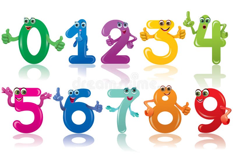 Funny numbers stock vector. Illustration of animated - 27425400