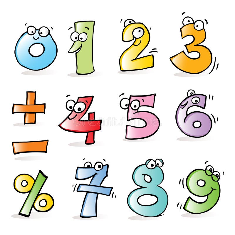 Funny numbers stock vector. Illustration of colorful, collection - 7882400