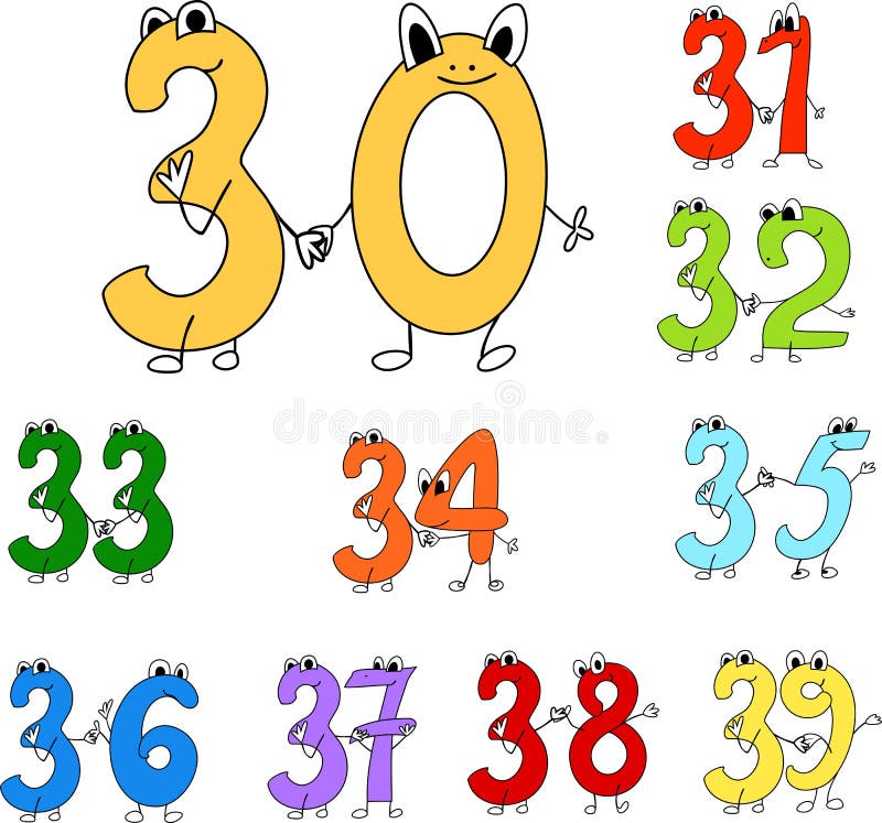 Funny numbers stock vector. Illustration of graphic, expense - 50099678