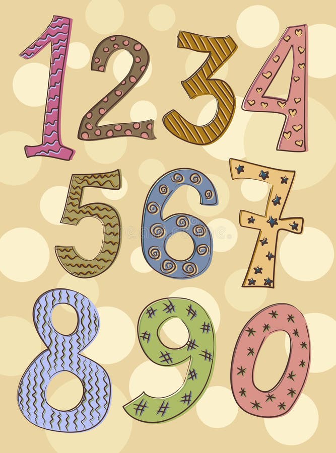 Funny numbers set stock vector. Illustration of pattern - 36158237