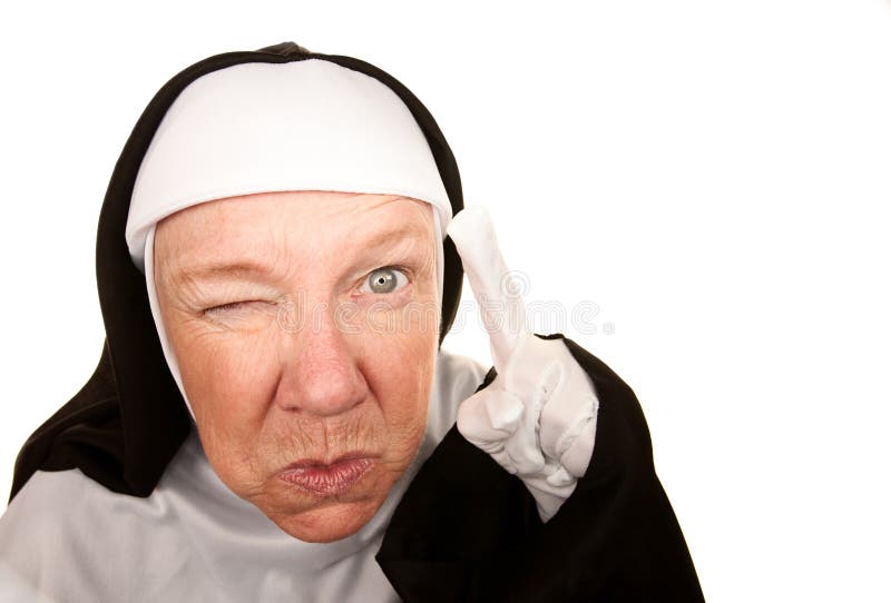 Funny Nun stock image. Image of portrait, catholic, adult - 12747911