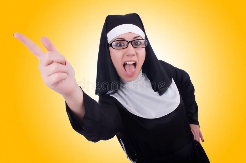 Funny nun stock photo. Image of adult, girl, beautiful - 46987202