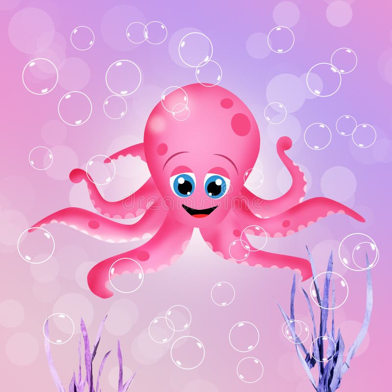 Funny octopus stock illustration. Illustration of hook - 42129526