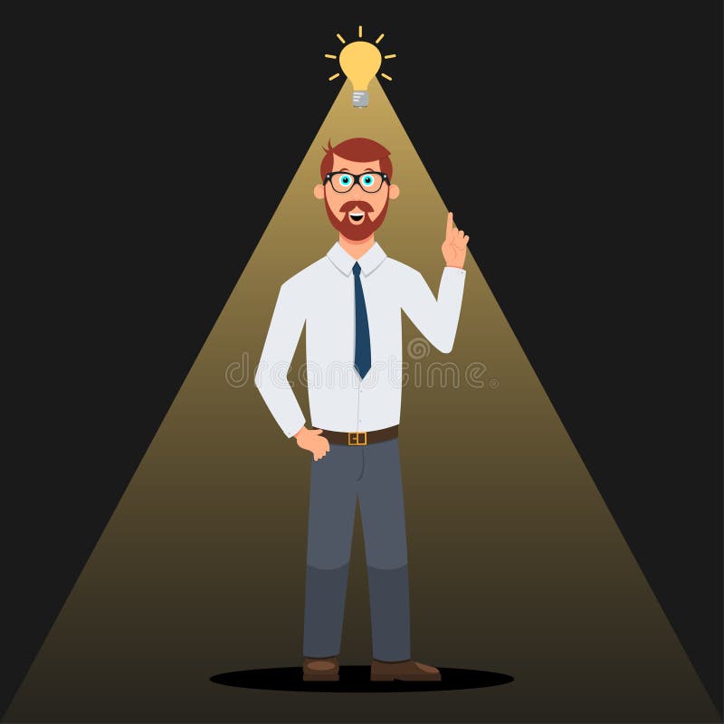 A Funny Office Worker Came Up with an Idea. Stock Vector - Illustration ...