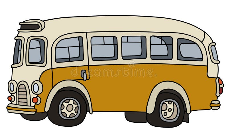 Funny old bus stock vector. Illustration of station, retro - 91455765