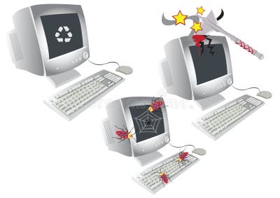 Funny old computer stock vector. Illustration of keyboard - 8453144