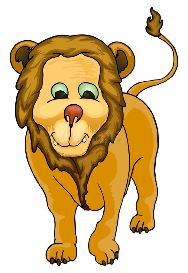 Funny old lion stock vector. Illustration of cute, characters - 24556805